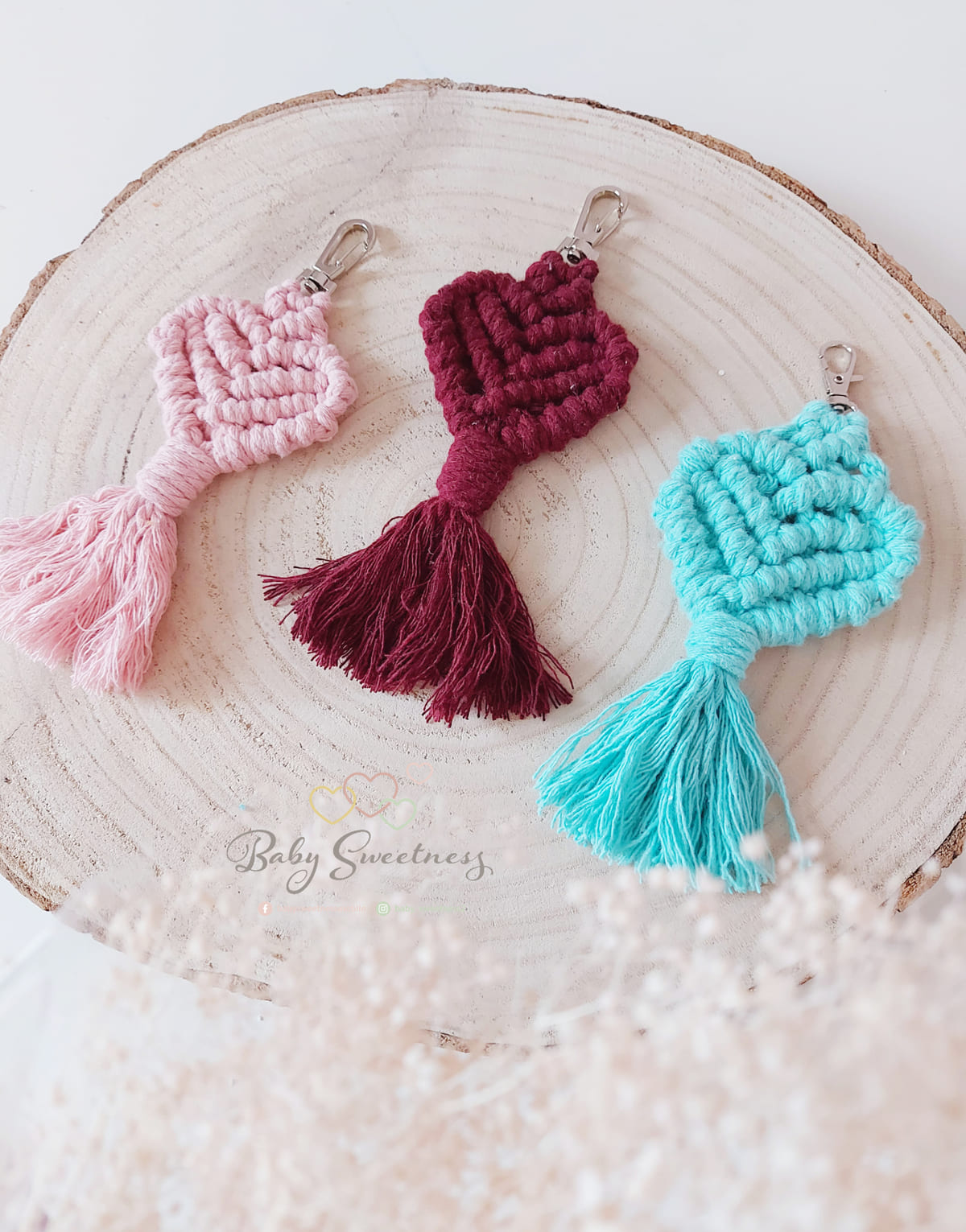 Porte-clés en macramé avec carte personnalisée - Baby Sweetness